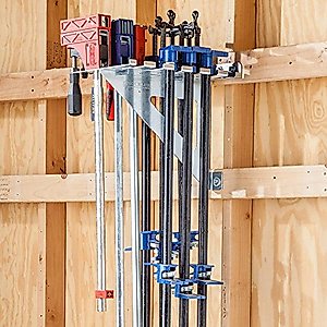 Rockler HD Pipe Clamp Rack – Rack Helps to Store Heavy Duty Clamps – 12 Gauge Galvanized Steel Pipe Clamps – Store Full Rack of Clamps up to 60” Long - Garage Workshop Organizers & Storage