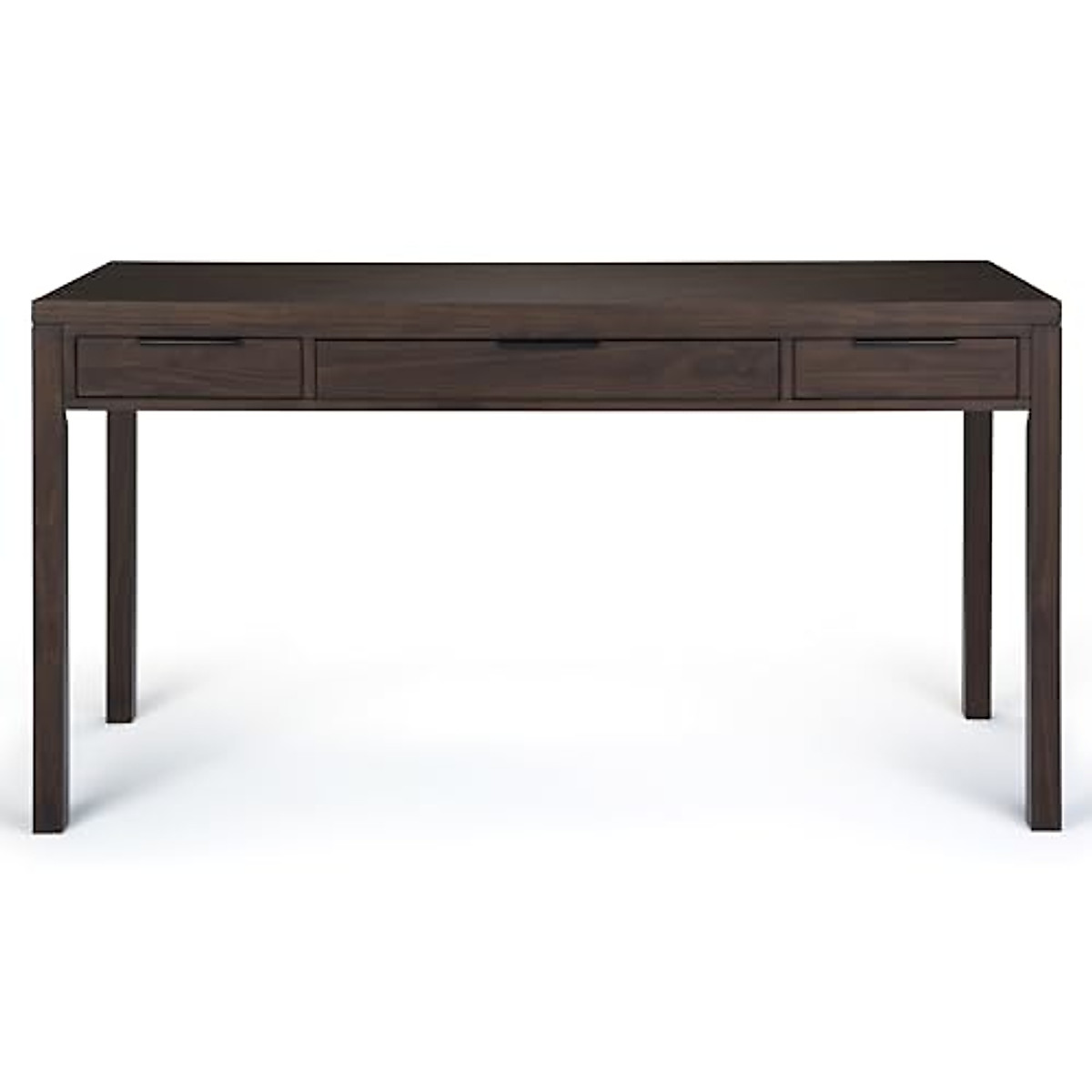 SIMPLIHOME Hollander SOLID WOOD 60 inch Wide Home Office Desk, Writing Table, Workstation, Study Table Furniture in Warm Walnut Brown with 2 Drawers