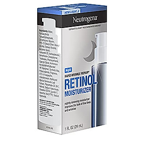 Neutrogena Rapid Wrinkle Repair Retinol Anti-Wrinkle Night Moisturizer Cream, Anti-Wrinkle Face & Neck Cream Moisturizer with Hyaluronic Acid & Retinol, Paraben-Free, 1 fl. oz