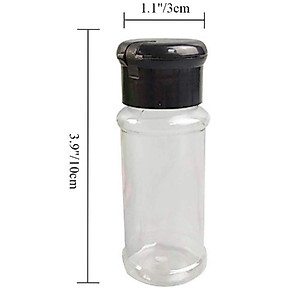 Set of 28 Pcs Empty Plastic Spice Bottles for Storing Barbecue Seasoning Salt Pepper,Shaker Bottles for Glitters,2.5 Fluid Ounces/75 ml (Black)