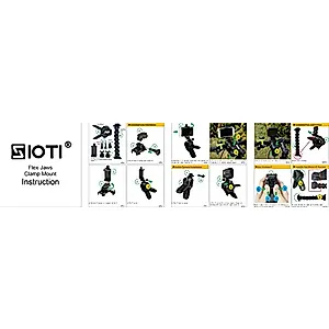 SIOTI Jaws Flex Clamp Mount with Adjustable Goose Neck and Cellphone Tripod Adapter Mount Compatible with GoPro Hero 11, 10, 9, 8, 7, 6, 5, 4, Session,Hero Cameras and DJI Osmo Action Cameras