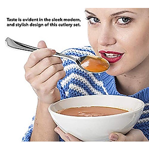 Stock Your Home 125 Disposable Heavy Duty Plastic Spoons, Fancy Plastic Silverware Looks Like Real Cutlery - Utensils Perfect for Catering Events, Restaurants, Parties and Weddings (Silver)