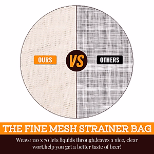 Brew Bag, 26" x 22", 2 Pack, 100% Unbleached Cotton Bag for Homebrewing, Fine Cheesecloth Bag for Fruit/Cider/Wine/Beer, Reusable Drawstring Straining