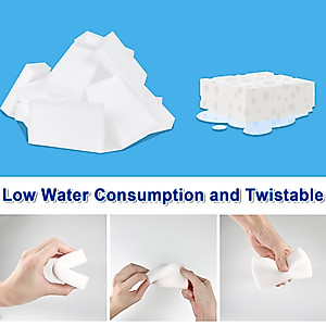 JOYENERGY 100 Pack Magic Sponge Eraser, Melamine Sponges Foam Pads in Bulk, Multi-Functional Household Cleaning Sponges for Kitchen, Furniture, Bathtub, Bathroom, Wall Cleaner