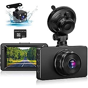 Dash Cam Front and Rear, Dash Camera for Cars 1080P Full HD Dual Dash Cam 3" IPS Screen in Car Camera Front and Rear Night Vision,170°Wide Angle Motion Detection Parking Monitor G-Sensor(with SD Card)
