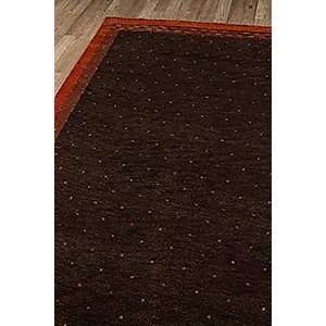 Momeni Rugs Desert Gabbeh Collection, 100% Wool Hand Knotted Contemporary Area Rug, 2' x 3', Brown