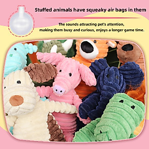 SOCOWVAKA Animal Series Plush Dog Toy Squeaky Dog Toys Dog Toys for Puppy Toys for Small Dogs and Medium Dogs (Crocodile Dog Moose)