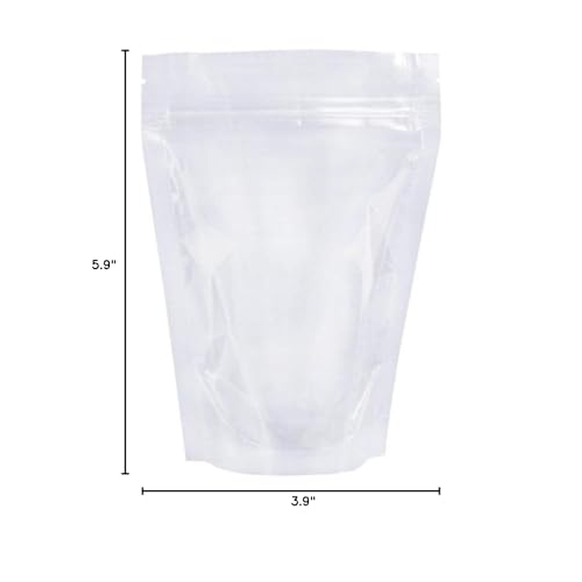 PABCK 100 Pack (Outside Size 3.9x5.9 inch)(Inside Size 3.54x3.66 inch) Clear Resealable Stand Up Bags Heat Seal Zipper Lock Leakproof Storage Pouch for Zip Food Storage Lock Packaging with Tear Notch