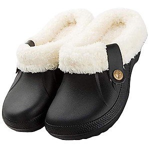 TooTu Waterproof Slippers Women Men Plush Lined Clogs Winter Garden Shoes Warm House Slippers Indoor Outdoor