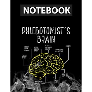 Phlebotomy Order of Draw Phlebotomy Technicians Brain Notebook - 8.5 x 11 inches - 130 Pages