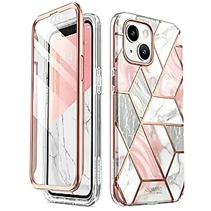i-Blason Glitter Case for iPhone 14 Plus (6.7 Inches) Mobile Phone Case 360 Degree Case Bumper Protective Cover [Cosmo] with Screen Protector 2022 Edition (Marble)