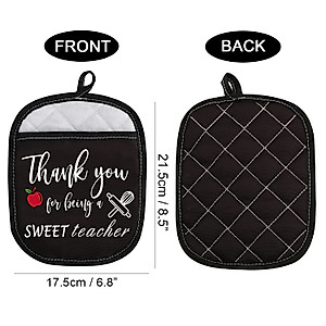 Teacher Appreciation Gift Thank You for Being A Sweet Teacher Oven Pads Pot Holder with Pocket (Being a Sweet Teacher)