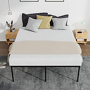 Bed Frame Metal Platform Bed Frame 18 Inch High Mattress Foundation No Box Spring Needed Heavy Duty Steel Slat Noise-Free Easy Assembly Under-Bed Storage (Queen)