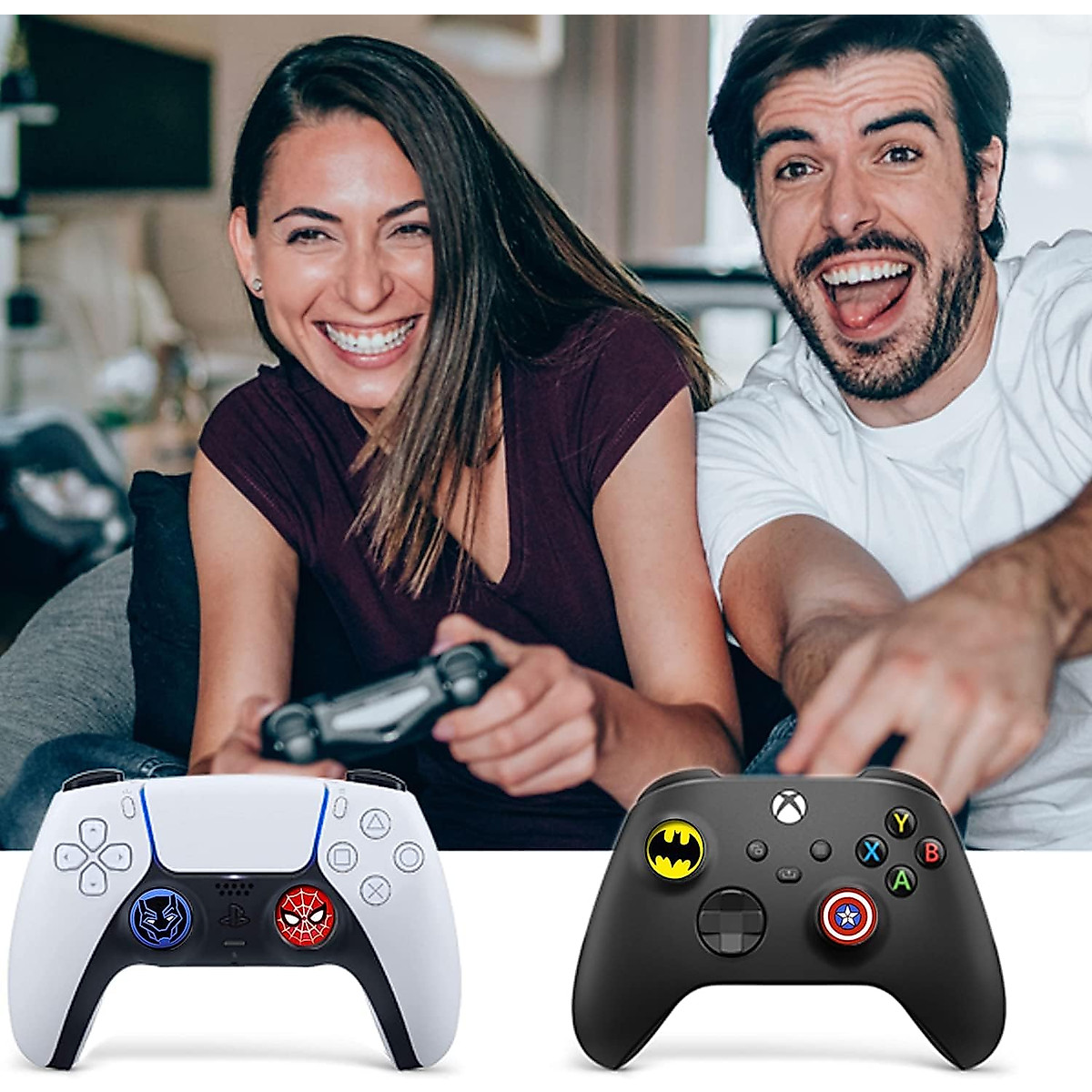 14Pcs Analog Thumb Grip Stick Cover, Wireless Controllers Game Remote Joystick Cap, Non-Slip Silicone Handle Protection Cover for PS5/PS4/Xbox one/360/N Switch PRO