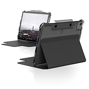[U] by UAG iPad Air 10.9-inch (4th Gen, 2020)/iPad Pro 11-inch (2nd Gen, 2020) Case Lucent Translucent Lightweight Ultra-Slim Full Body Auto Sleep/Wake Folio Cover, Black/Ice