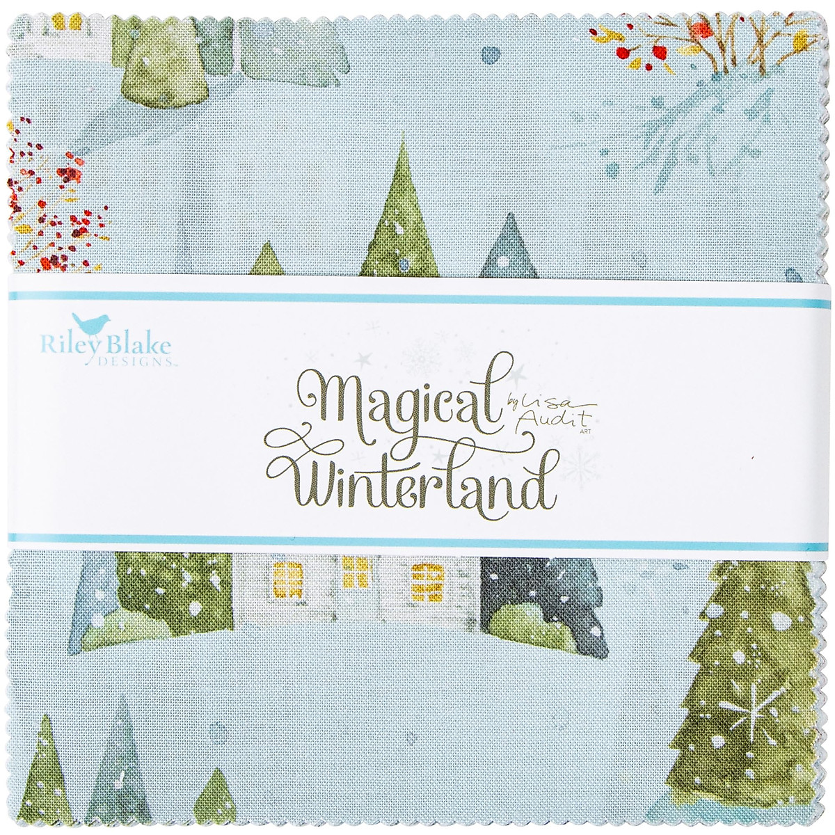 Magical Winterland Riley Blake 5-inch Stacker, 42 Precut Fabric Quilt Squares by Lisa Audit, Assorted