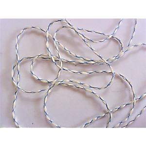Cream White Softball Cotton with Blue Net Wrap Fancy Ply Knitting Crochet Yarn