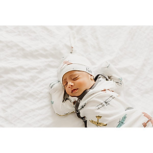 Copper Pearl Baby Gown - Knotted Newborn Sleepers for Baby Boy and Girl, Soft Stretchy Long Sleeve Infant Gowns with Bottom Tie and Hand Mittens, Perfect Hospital Coming Home Outfit (Ace)