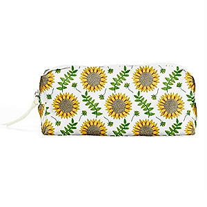 Pencil Pouch Pencil Case Pencil Bag Pen Case Pouch Box Organizer for Teen Girls Boys School Students Waterproof Zipper Pouch for Office Supplies Makeup, Sunflower Print Sunflower Gifts for Women