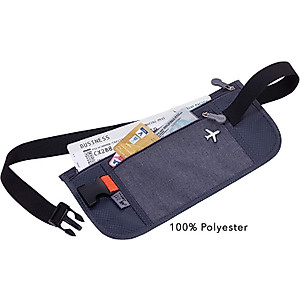 TROIKA SICHERHEITSGURT – BLB20/DB – Belt bag + 2 zipper compartments – money belt –fraud prevention (RFID chips) – for tickets, passport, ID card, driving license, boarding cards – TROIKA-original