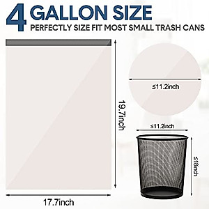 480 Count Small Trash Bags 4 Gallon Thicken Drawstring Trash Bags Plastic Garbage Bags Trash Can Liner 15 Liter for Bathroom Restroom Bedroom Office Toilet (Gray)