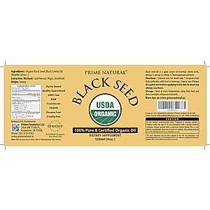 Organic Black Seed Oil 4oz - Cold Pressed Unrefined High Thymoquinone 1.7% USDA Certified - Turkish Origin Potent Nigella Sativa Liquid - Vegan Omega 3 6 9, Antioxidant Immune Boost Joints Skin Hair