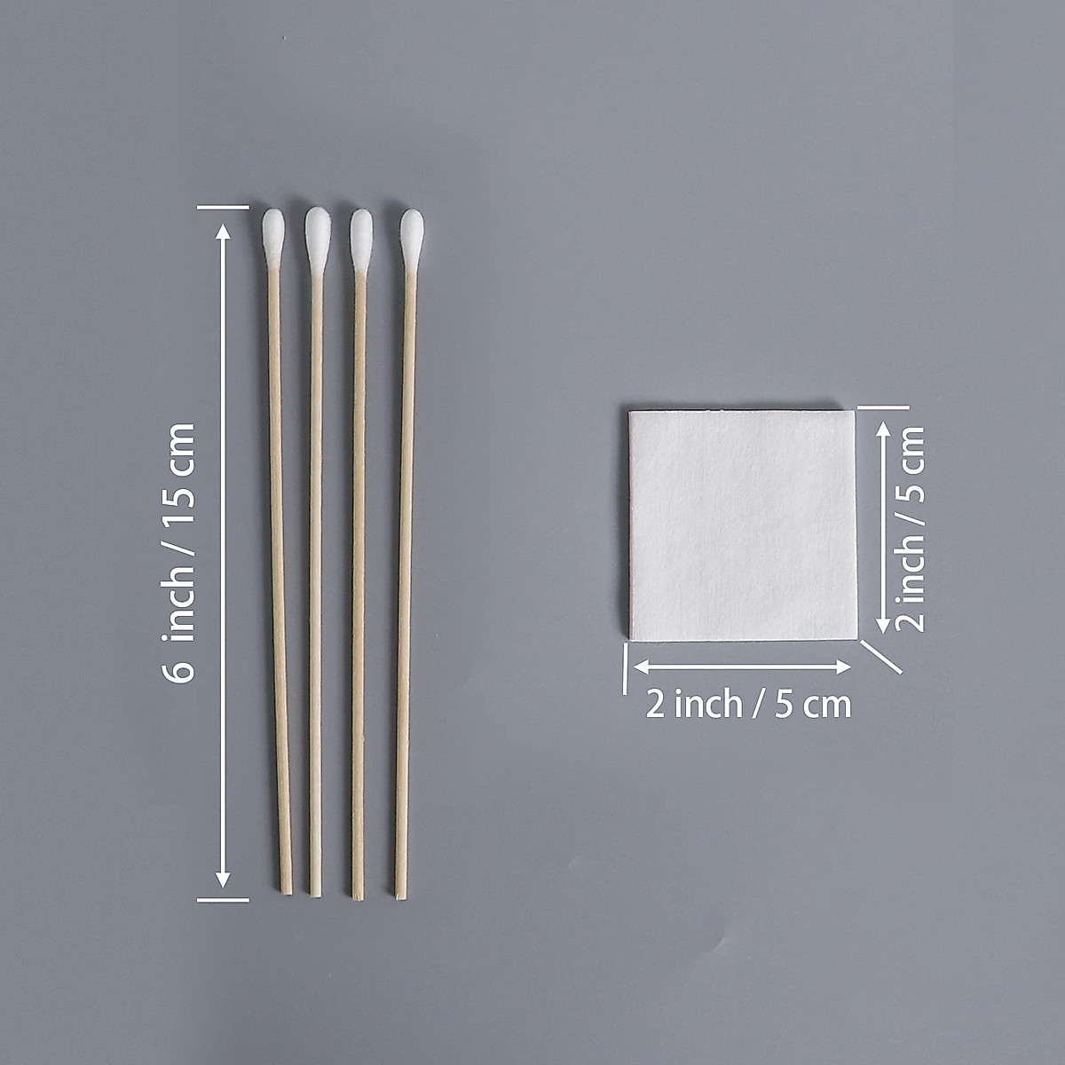 PINGMIC Gun Cleaning Supplies of Gun Cleaning Patches and Long Cotton Swabs for Gun Cleaning (300patches/200swabs)