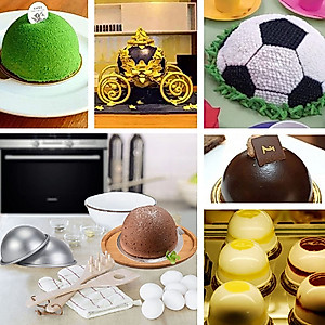 Zerodis 4Inch Semicircle Aluminum Cake Pan Hemisphere Cake Pan Sphere Cake Pan Baseball Cake Pan Sport Ball DIY Birthday Cake Pan
