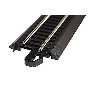 Bachmann Trains - Snap-Fit E-Z TRACK 9” STRAIGHT TRACK (4/card) - STEEL ALLOY Rail With Black Roadbed - HO Scale (44411)