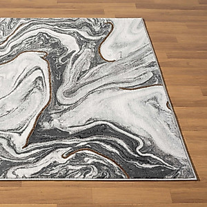 LUXE WEAVERS Marble Abstract Pattern Gray 5x7 Area Rug