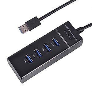 YDC 4 Port USB 3.0 Multi High Speed HUB Splitter Expansion Desktop PC Laptop Adapter Compatible with PC Max OS and Linux