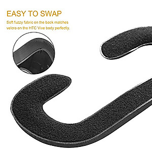 Vive VR Face Cover, JARMOR Replacement Eye Mask Pad with Memory Foam & PU Leather [Better FOV] [2 Pack, 6MM & 18MM] for HTC Vive VR - Black