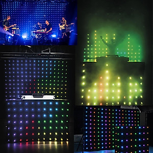 KHXED LED Vision Curtain P18 2x4M DMX Control For Mobile DJ Band Night Club Stage Backdrop