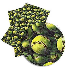 12x55 Inch Sports Printed Leather Sheets- Synthetic Leather Fabric for Wallpaper Coverings- Synthetic Leather Fabric for Bows DIY- Leatherette Fabric Sheets- Colorful Faux Leather Fabric (Style 9)