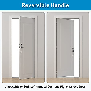 HOSOM Front Door Handle Set, Exterior Door Lock Set with Deadbolt, Single Cylinder, Reversible for Right and Left Handed Doors, Satin Nickel