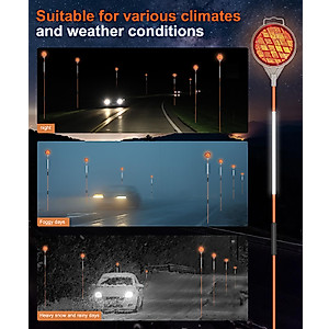 2-Way Reflective Driveway Markers,Plow Markers,Snow Plow Markers for Driveway 48 Inch Fiberglass Rod(Pack of 8)