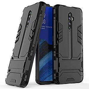 SCIMIN Hybrid Case for Oppo Reno2 F, Shockproof Case for Oppo Reno2 F, Dual Layer Protection Hybrid Rugged Case Hard Shell Cover with Kickstand for Oppo Reno2 F
