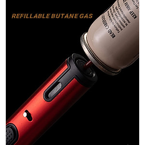 Dual Jet Torch Lighter,1300℃ Kitchen Torch Refillable Butane Adjustable Flame Visible Gas Window Cooking Torch for Cigar Cigarette,DIY,BBQ,Welding,Pink