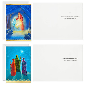 Hallmark Image Arts Boxed Religious Christmas Cards Assortment, Painted Nativity (4 Designs, 24 Cards and Envelopes)
