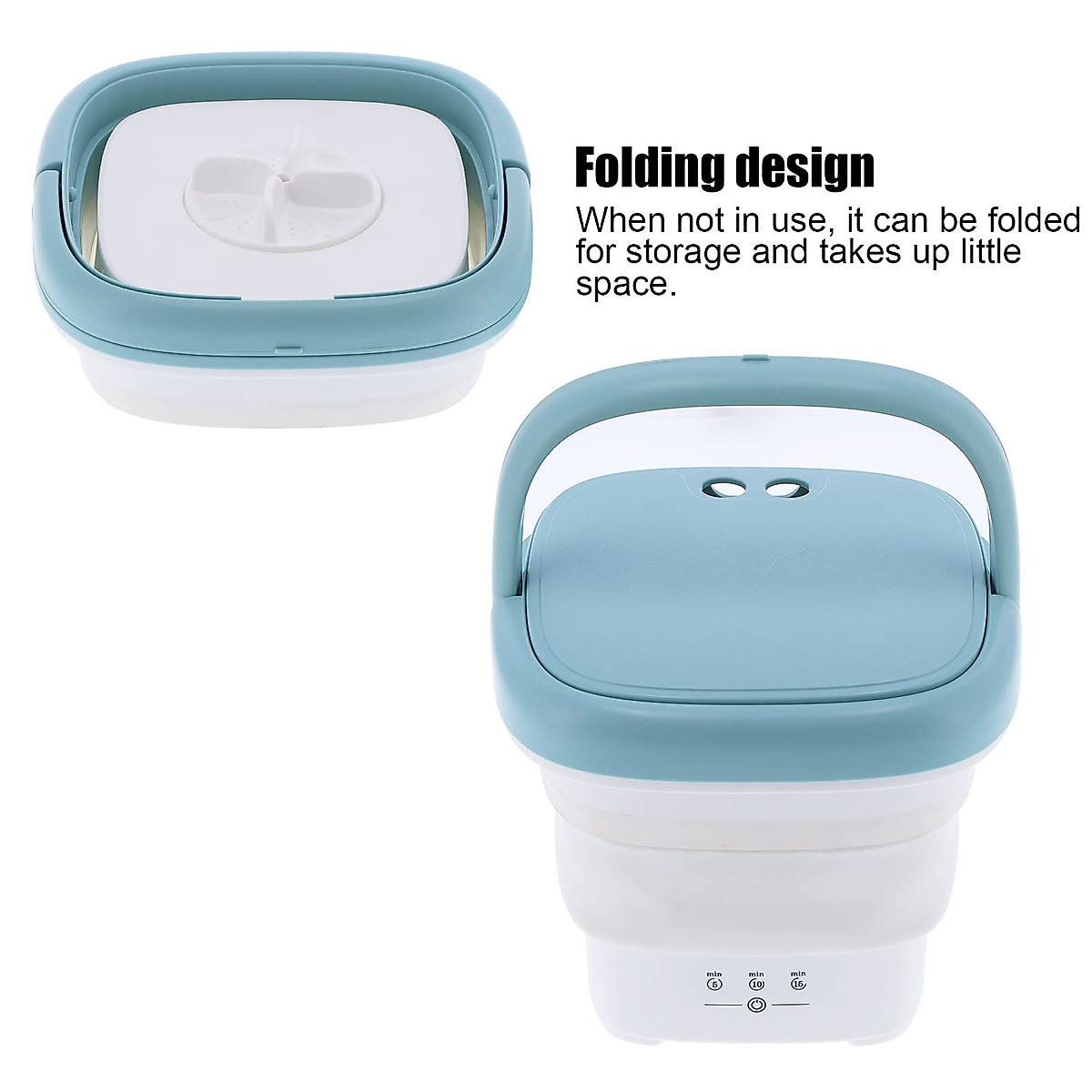 Foldable Mini Washing Machine Portable Lightweight Electric Laundry Washer for Washing Baby Clothes Underwear Towel at Home Apartment Dorm RVs Small Places and Outdoor Camping Travel(blue)