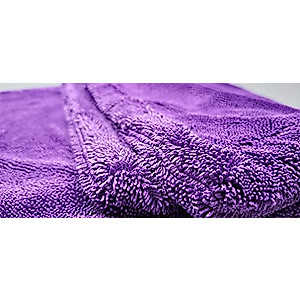 DEUTSCHMOTOR Super Fast 1600 GSM Large Microfiber Drying Towels 31"x20" (80x50cm) one Towel drys one car 2022 Twist-Loop Design (Purple)