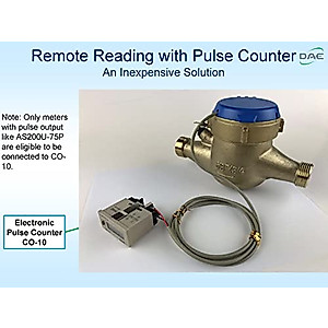 DAE PD-75 Non Lead NSF61, IP68 Positive Displacement Water Meter, 3/4" NPT Couplings, Pulse Output, Gallon