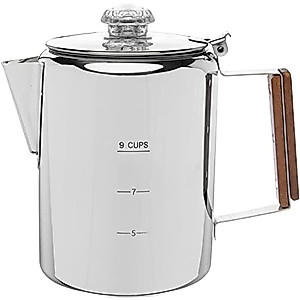 COLETTI Bozeman Camping Coffee Pot – Coffee Percolator – Percolator Coffee Pot for Campfire or Stove Top Coffee Making – 9 CUP