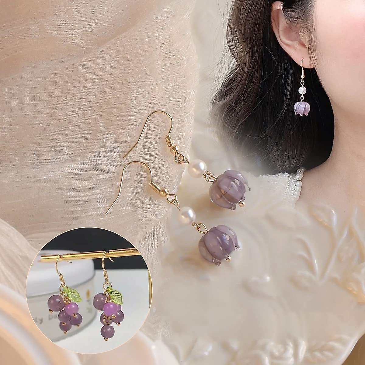 iminoo Earring Hooks,Hypoallergenic Earring Hooks Kit Included Fish Earring Hooks, Jump Rings for DIY Jewelry Making Supplies Accessories