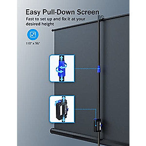 Projector Screen with Stand, HYZ 120 inch Projector Screen 4K HD with Wrinkle-Free Design, Indoor Outdoor for Backyard Movie Night, Office Presentation(1.1Gain, 4:3, 160°Viewing Angle&Carry Bag)