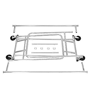 Double Rail Garment Rack with Adjustable Extendable Rails, Chrome Finish Collapsible Clothing Rack, Commercial Grade Clothes Drying Rack, Rolling Racks with Wheels