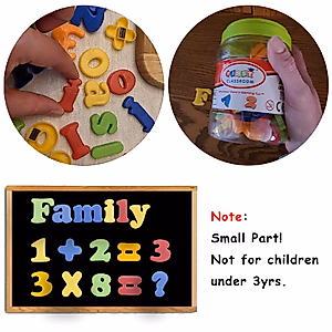 ABCaptain Magnetic Letters Numbers Alphabet ABC 123 Fridge Magnets Preschool Educational Learning Plastic Toy Set Uppercase Lowercase Math Symbols for Toddlers Kids (78 PCS)