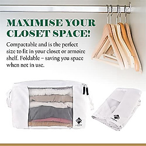 Moth Protection Sweater Storage for Closet – 2 Large Cotton Garment Bags, 30 Cedar Rings, & Mesh Window for Cashmere Sweaters – Wool & Cotton Sweater Organizer by Cashmere Kiwi, 15 x 11 x 9 In