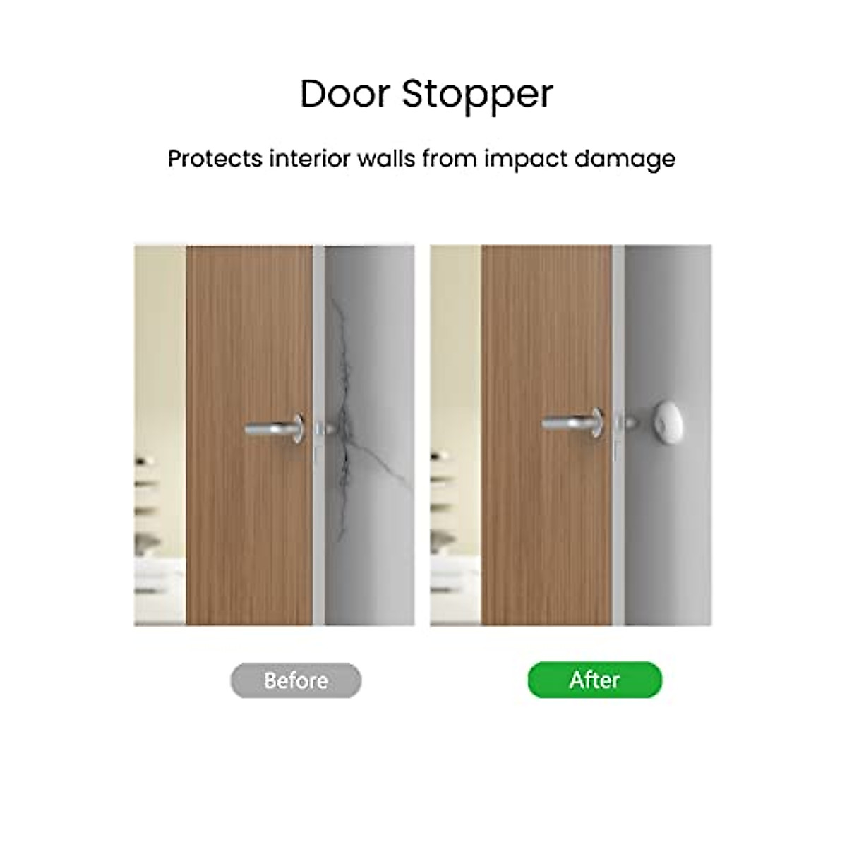 UGREEN Door Stopper Wall Protector Door Bumper Knob Shield Handle Guard Self Adhesive for Bedroom, Kitchen, Office, White 2 Pack