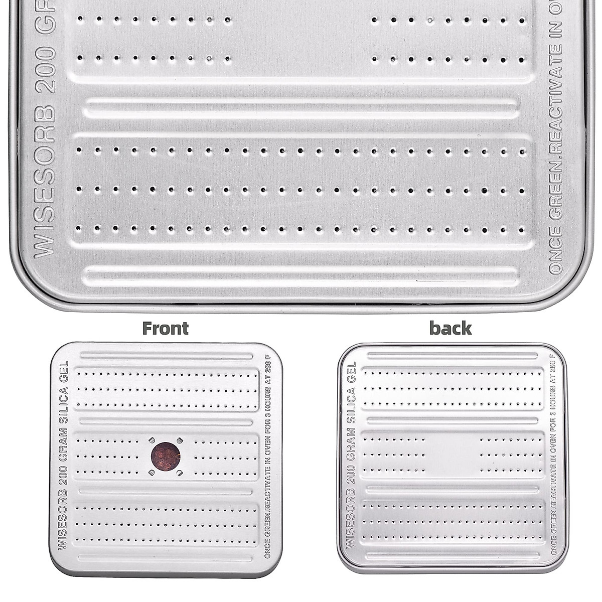 Wisesorb 200 Gram 2 Pack Gun Safe Dehumidifier, Reusable Silica Gel Dehumidifier, Indicating Silica Gel Desiccant Canister (Orange to Green)